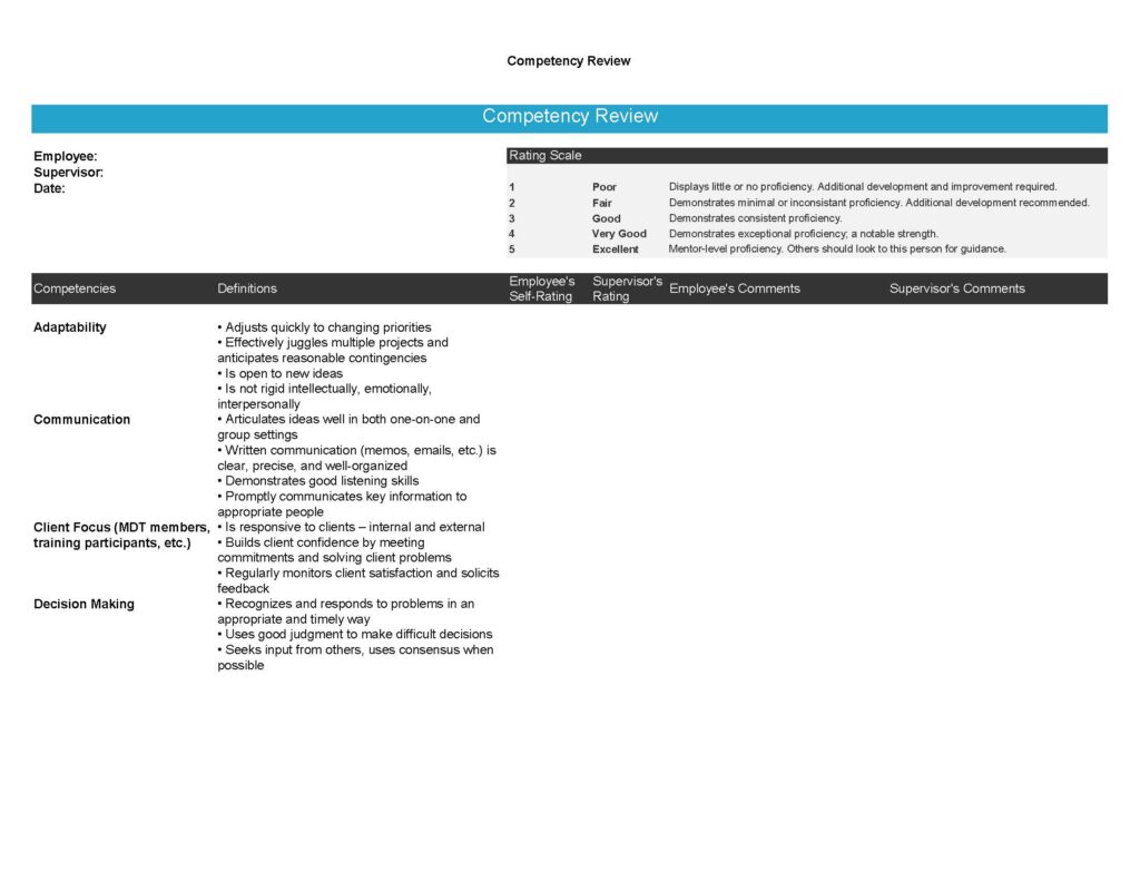 Competency Review Spreadsheet - Regional Childrens Advocacy Centers
